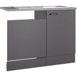 Sp&uuml;lenschrank Optifit, B:110cm H:88cm T:60cmanthrazit matt, anthrazit matt, Spanplatte, K&uuml;che, Schr&auml;nke, "OPTImulti", Breite 110 cm, mit 1 T&uuml;r u.