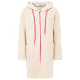 Zwillingsherz Damen Kurzmantel ""Neon"", beige, unifarben, Boucl&eacute;, Obermaterial: 100% Polyacryl, M&auml;ntel, aus Teddystoff mit Kapuze, Rei&szlig;verschluss