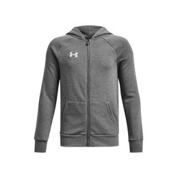 Under Armour Sportsweatjacke 'Rival' Jungen Gr&ouml;&szlig;e 158/170 graumeliert / wei&szlig;
