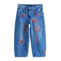 next Jeans M&auml;dchen Gr&ouml;&szlig;e 158 blue denim / rosa / rot