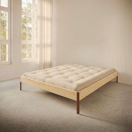 Bettgestell Karup Design, B:186cm H:34cm L:206cmraw, terra rot, Betten, "CORE BED Bodenbett, Holzrahmen, Futonbett, Jugendbett, Holzbett",
