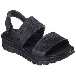 Skechers Damen Sandale "ARCH FIT FOOTSTEPS-SUNNY DAYS", Gr. 39, schwarz, Synthetik, unifarben, Schuhe, Plateau Sandale, Sommerschuh mit