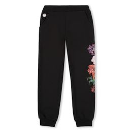 Philipp Plein M&auml;dchen Jogginghose "Flowers Verziert"02, schwarz, Gr. 6, Obermaterial: 5% Elasthan, 95% Baumwolle; Futter: 100% Glasfaser, Hosen