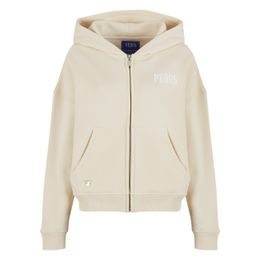PEQUS Damen Sweatjacke "PEQUS PEQUS Back Logo Zip-Hoodie Almond"mc, Gr. XL, unifarben, 100% Baumwolle, Sweatjacken