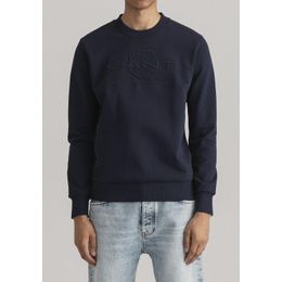 Gant Herren Sweatshirt "D1. TONAL ARCHIVE SHIELD C-NECK", blau, Gr. M, Sweatware, Obermaterial: 100% Baumwolle, Sweatshirts, mit Logostickerei auf