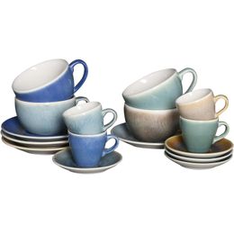 Creatable Tasse "Caldera Mix, Bistrotassen-Set, 16-tlg.", 16 Stk., bunt, Trinkgef&auml;&szlig;e, Reaktivglasur