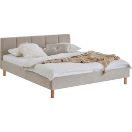 Meise M&ouml;bel Polsterbett MEISE.M&Ouml;BEL "Joker, in verschiedenen Breiten und Farben erh&auml;ltlich", beige, beige, beige, B:186cm H:82cm L:210cm, Betten, Polsterbett, wahlweise mit schwarzem oder eichefarbigem Holzfu&szlig;