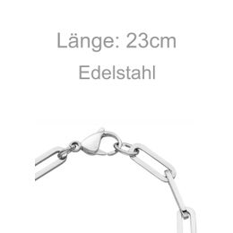Jobo Damen Armband, 23cm, Edelstahl, silber, Edelstahl, Armb&auml;nder, Edelstahl 23 cm