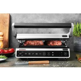 Kontaktgrill Gastroback, B:37,5cm H:17cm T:36cm, silber, Kontaktgrill_Standgrill_Tischgrill_Teppanyakigrill, "42542 Design BBQ Advanced Smart"