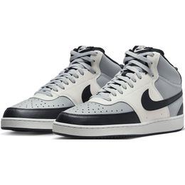 Nike Sportswear Herren Sneaker "COURT VISION MID NEXT NATURE", Gr. 45,5, grau, Synthetik, Schuhe, inspiriert vom Design des Nike Air Jordan