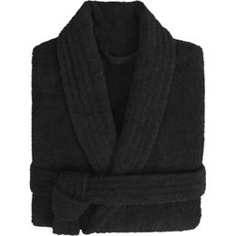 Damenbademantel HAMMETEX, L:100cmschwarz, Baumwolle, Hausm&auml;ntel, "Ren, 100% Baumwolle", 380 g/m&sup2; Frottee Bademantel mit Taschen &ndash; Saugf&auml;hig & Weich