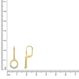 Firetti Damen Paar Ohrh&auml;nger "Schmuck Geschenk Gold 333 Ohrschmuck Ohrringe Kreis Kordel", Gelbgold 333, gold, Gelbgold 333, Ohrringe, mit Zirkonia