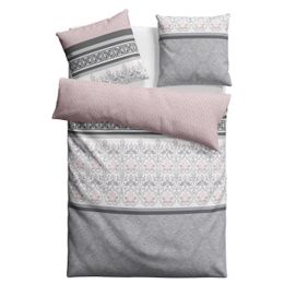 Bettw&auml;sche OTTO HOME, grau, Linon, Obermaterial: 100% Baumwolle, Bettw&auml;sche, "Cremona", romantische Bettw&auml;sche in verschiedenen Qualit&auml;ten, ab Gr.