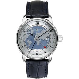 Zeppelin Herren Automatikuhr "Friedrichshafen Automatic GMT", blau, Armbanduhren, Mechanische Uhr, Armbanduhr, Herrenuhr, Datum, Made in Germany