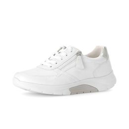 Gabor Damen Sneaker "Sneaker low Lederimitat", Gr. 38,5wei&szlig;, Schuhe