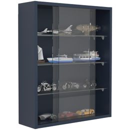 Wandregal Vcm, B:50cm H:60cm T:15cm, schwarz, Wohnzimmer, Regale, "H&auml;ngevitrine Wandvitrine Sammel Deko Drivalo M"