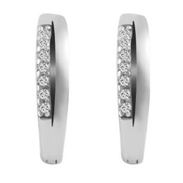 Adelia&acute;s ADELIA ́S Damen Klappcreolen "Ohrringe &ndash; Klappcreole aus 925 Silber mit Zirkonia", silber, Silber 925 (Sterlingsilber), Ohrringe, Ideal als Geschenk