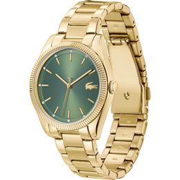 Lacoste Damen Quarzuhr "CAPUCINE", gold, Armbanduhren, Armbanduhr, Damenuhr, analog, Glaskristalle, Edelstahlarmband
