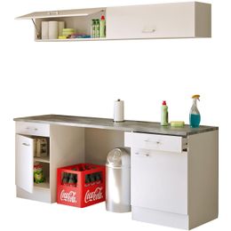Mehrzweckschrank-Set Flex-Well, B:210cm H:200cm T:60cm, wei&szlig;, Kastenm&ouml;bel-Sets, "LUCCA, 5-teilig, Hauswirtschaftsraum, Hobbyraum, K&uuml;che, Breite 210