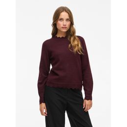 Vila Damen Strickpullover "VINIKOLINA O-NECK L/S KNIT TOP - NOOS"fig detail:melange, Gr. L, meliert, Strick, Obermaterial: 97% Polyester, 3%
