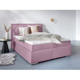 Boxbett Home Affaire, L:206cm, rosa, Bezug Bett: Samtvelours (100% Polyester), Bezug der Spiegelfl&auml;che Matratzendrell aus 100% Polyester. Topperbezug