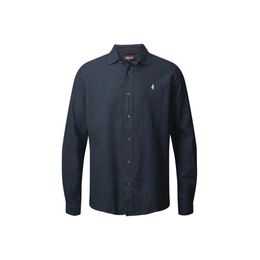 MCS Herren Langarmhemd "MCS shirt Grand Prairie"schwarz sapphire, Gr. S, Obermaterial: 55% Leinen, 45% Baumwolle, Hemden