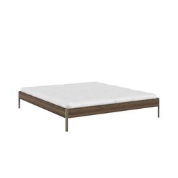 Bettgestell Karup Design, B:186cm H:34cm L:206cmcarob braun, sage gr&uuml;n, Betten, "CORE BED Bodenbett, Holzrahmen, Futonbett, Jugendbett, Holzbett",