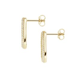 Damen Paar Ohrstecker "mit wei&szlig;en Zirkonia, Silber 925", Silber 925 (Sterlingsilber), gold, Giorgio Martello MILANO, Silber 925 (Sterlingsilber),