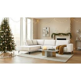 Ecksofa OTTO HOME, B:289cm H:85cm T:210cm, braun, 100% Polyester, Wohnzimmer, Sofas, "OLAND L-Form, B: 289 cm, Skandi-Design", Struktur, Flachgewebe,
