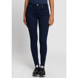 Tommy Jeans Damen Skinny-fit-Jeans "SYLVIA HR SUPER SKNY", blau, Gr. 24, unifarben, Denim/Jeans, Obermaterial: 91% Baumwolle, 7% Elastomultiester, 2%