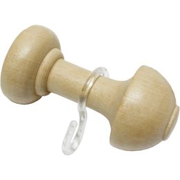 Schalhalter Gardinia, L:8cm, beige, Holzwerkstoff, Raffhalter, "mit Haken, Holz", Serie Gardinenstangen-Set Lugano Classic &Oslash; 28 mm
