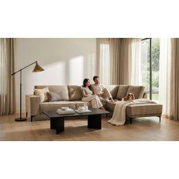 Ecksofa OTTO HOME, B:289cm H:85cm T:210cm, beige, 100% Polyester, Wohnzimmer, Sofas, "OLAND L-Form, B: 289 cm, Skandi-Design", Struktur, Flachgewebe,