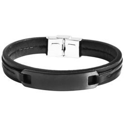 Adelia&acute;s ADELIA ́S Damen Armband "Unisex Armband aus Leder 20,5 cm", 20cm, Lederschwarz, Leder, Armb&auml;nder, Ideal zum Verschenken &ndash; schlicht und stilvoll