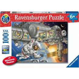 Ravensburger Kinder Puzzle "Wieso? Weshalb? Warum? Auf der Weltraumstation", bunt, B:49cm H:36cm, Puzzles, Made in Germany