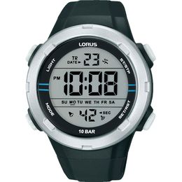 Lorus Kinder Chronograph, schwarz, Armbanduhren, Quarz,Armbanduhr,Herrenuhr,Silikonarmband,digital,Datum,Stoppfunktion