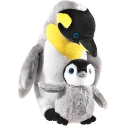 Heunec Kinder Kuscheltier "Pinguin mit Baby", grau, Pl&uuml;sch, B:19cm H:30cm L:17cm, Pl&uuml;schfiguren