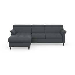 Sit & More Ecksofa SIT & MORE, B:257cm T:166cm, grau, 100% Polyester, Wohnzimmer, Sofas, "Marano L-Form", inklusive Kopfteilverstellung, wahlweise mit
