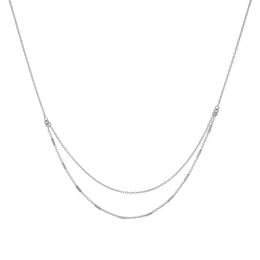 ZEEme Damen Collierkettchen "925/- Sterling Silber St&auml;bchen 2-reihig", 38+5cm, Silber 925 (Sterlingsilber), L: 43 B: 1mm, wei&szlig;, Silber 925