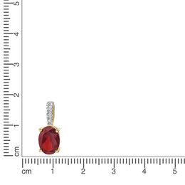 Firetti Damen Kettenanh&auml;nger "Schmuck Geschenk Gold 333 Halsschmuck Anh&auml;nger ovale Form", Gelbgold 333, 0,8 g, rot, Gelbgold 333, Schmuckanh&auml;nger,