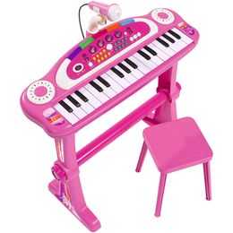 Simba Kinder Spielzeug-Musikinstrument "My Music World Keyboard, pink", rosa, H:50cm, Spielzeug-Musikinstrumente, mit Hocker und Mikrofon