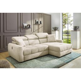 Jockenh&ouml;fer Ecksofa JOCKENH&Ouml;FER GRUPPE "Move, L-Form, B: 270cm, mit 60 cm elektr. Sitztiefenverstellung", beige 432, 07, B:270cm T:115cm, Korpus: 100% Polyester;Kissen: 100% Polyester, Sofas, Ecksofa, 140kg Belastbarkeit je Sitz, verstellbaren Kopfst&uuml;tzen & Zierkissen