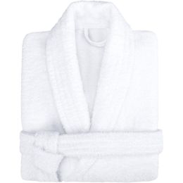 Damenbademantel HAMMETEX, L:100cmwei&szlig;, Baumwolle, Hausm&auml;ntel, "Ren, 100% Baumwolle", 380 g/m&sup2; Frottee Bademantel mit Taschen &ndash; Saugf&auml;hig & Weich