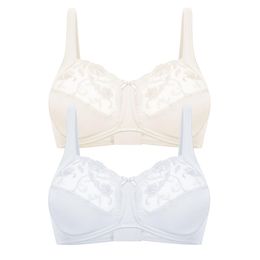 Felina Damen B&uuml;gelloser BH "2er Pack BH ohne B&uuml;gel Moments", Gr. 95, bunt, Obermaterial: 80% Polyamid PA. 13% Polyester PES. 7% Elasthan EL., BHs