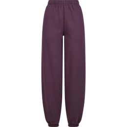 Urban Classics Damen Jogginghose "Urban Classics Ladies Fluffy Sweatpants"plumlila, Gr. XS, unifarben, 70% Baumwolle, 30% Polyester, Hosen