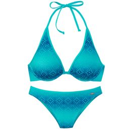 Buffalo Damen B&uuml;gel-Bikini, blau, Gr. 44, Farbverlauf, Polyester, Recycling-Polyamid, Bikini-Sets, mit Farbverlauf