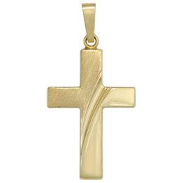 Jobo Damen Kreuzanh&auml;nger "Anh&auml;nger Kreuz", Gelbgold 585, gelb, Gelbgold 585, Schmuckanh&auml;nger, 585 Gold