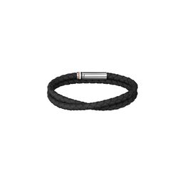 BOSS Herren Armband "ARES SUMMER", 19cm, Edelstahl Nylonschwarz, edelstahlfarben, wei&szlig;, braun, Edelstahl, Nylon, Armb&auml;nder, Emaille