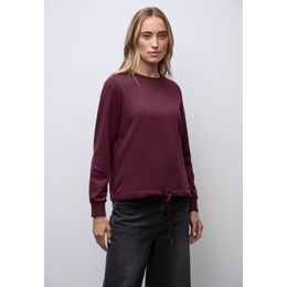 Street One Damen Sweatshirtnoble rot, Gr. 40, unifarben, Sweatware, Obermaterial: 65% Baumwolle, 35% Polyester, Sweatshirts, mit Tunnelzug am Saum
