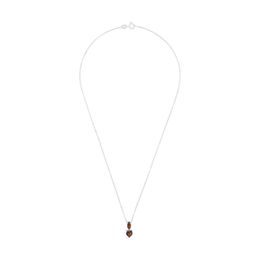 Amor Damen Kette mit Anh&auml;nger "Schmuck Geschenk, Herz", Silber 925 (Sterlingsilber), L: 45 B: 1mmsilberfarben, braun, Silber 925 (Sterlingsilber),