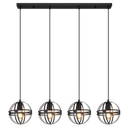 Globo LIGHTING H&auml;ngeleuchte "TAMARA", H: 120cm, 1 Stk.schwarz matt, Wohnzimmer, Leuchten, H&auml;ngelampe Metall schwarz Kugeln Esszimmer Esstisch